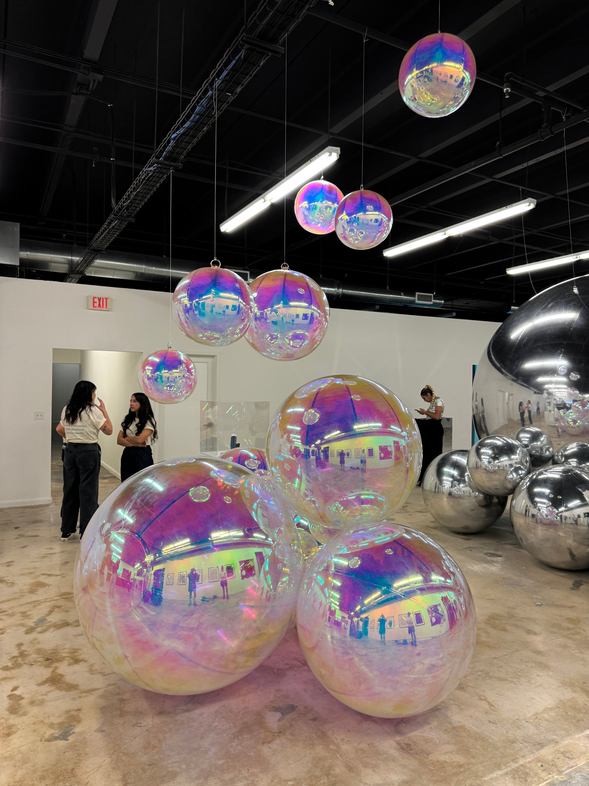 Big Shiny Chrome Inflatable Ball - Durable, Reusable, Hooks for Attachment