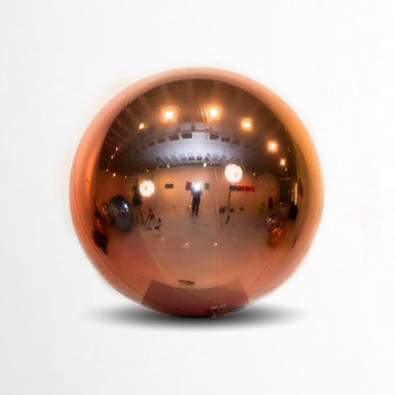 Big Shiny Chrome Inflatable Ball - Durable, Reusable, Hooks for Attachment